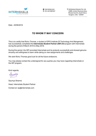 Isp 9.0 completion certificate | PDF