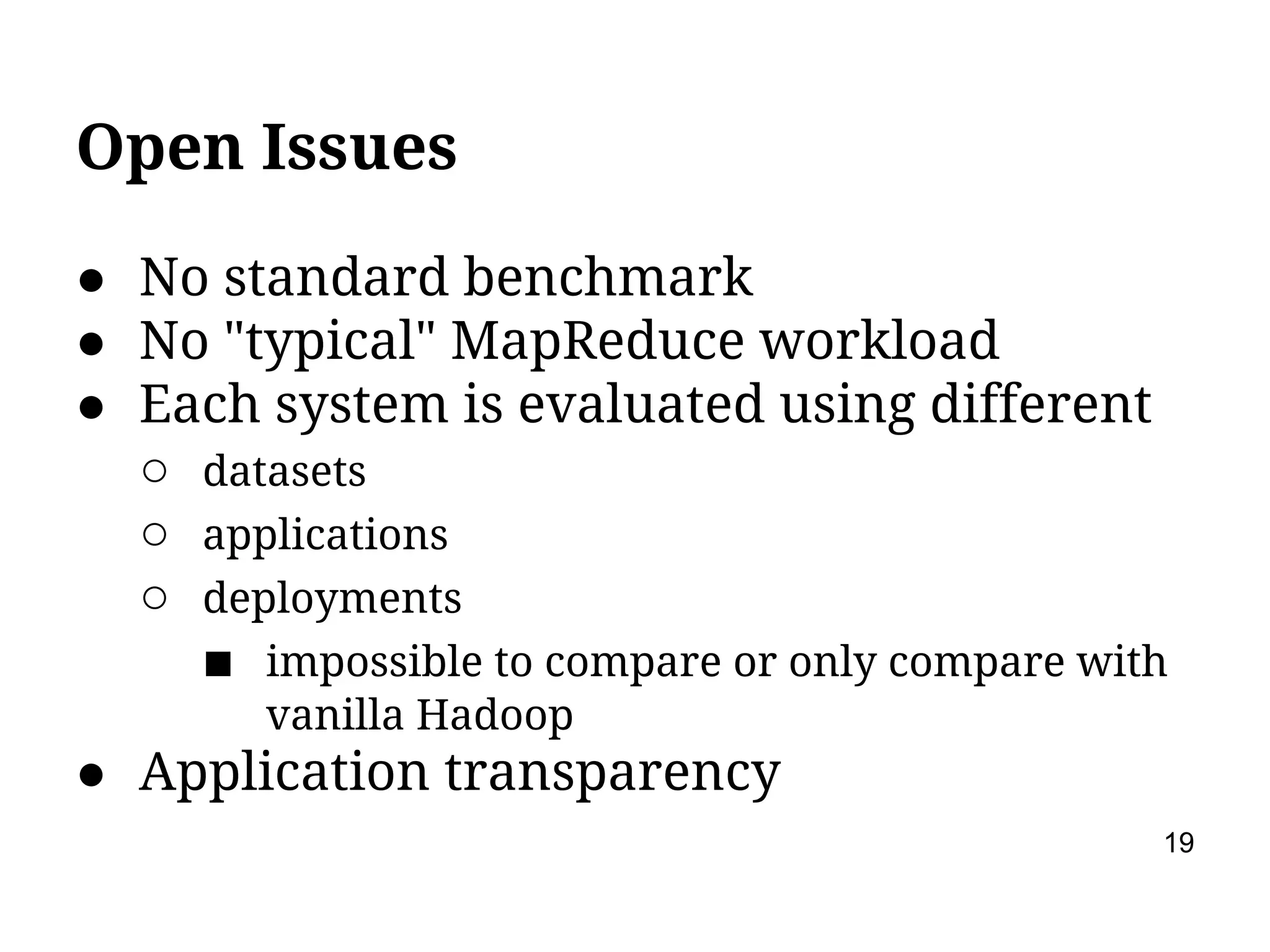 MapReduce: Optimizations, Limitations, and Open Issues | PDF