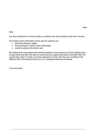 iSPACE Dementia Care Letter | PDF