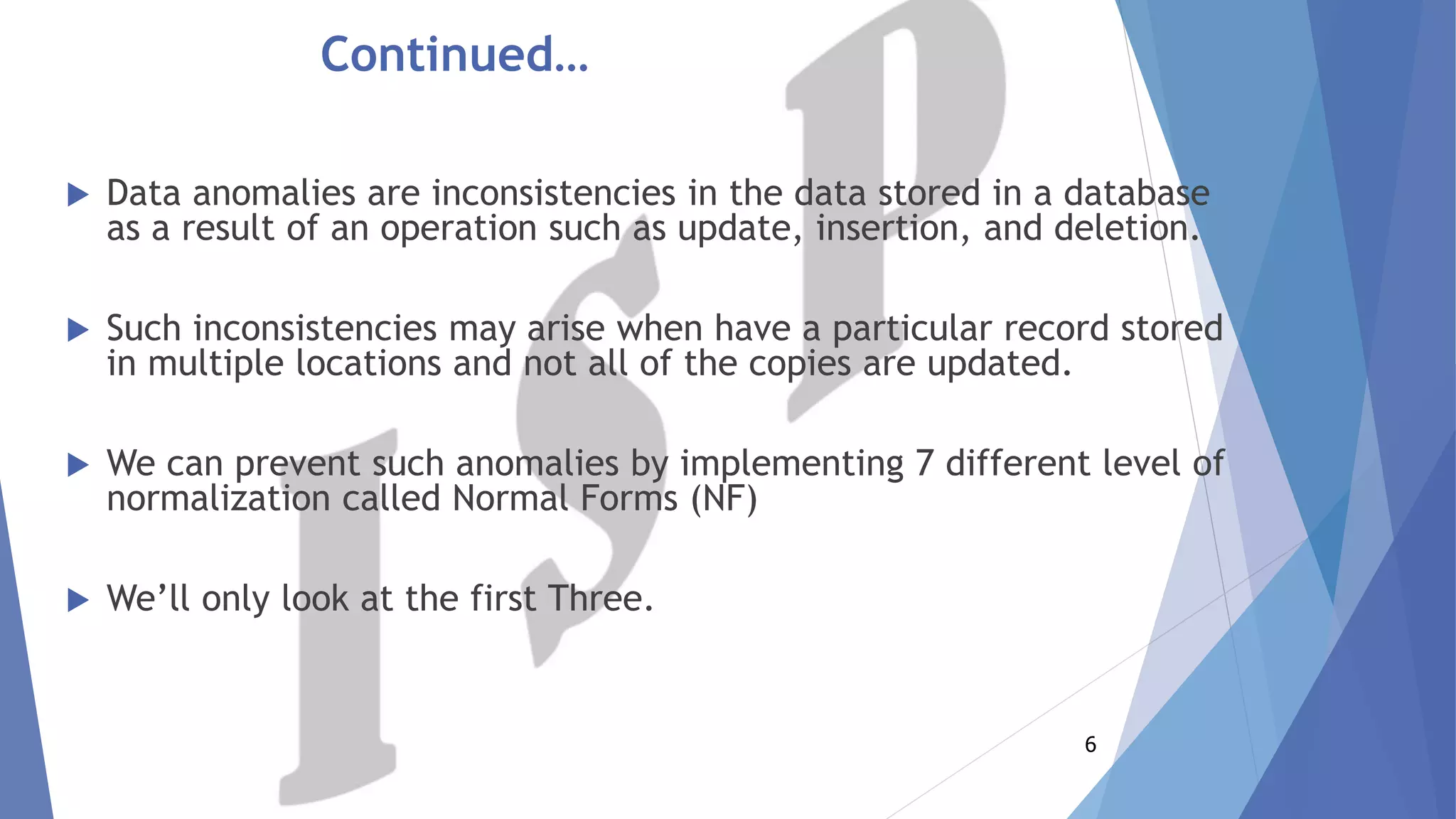 Advanced Normalization | PPT