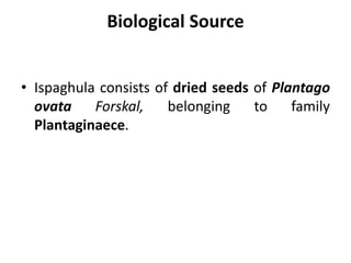 ISPAGHULA/ ISHABGULA- Plantago ovata | PPTX