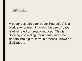 Is paperless office a reality | PPT