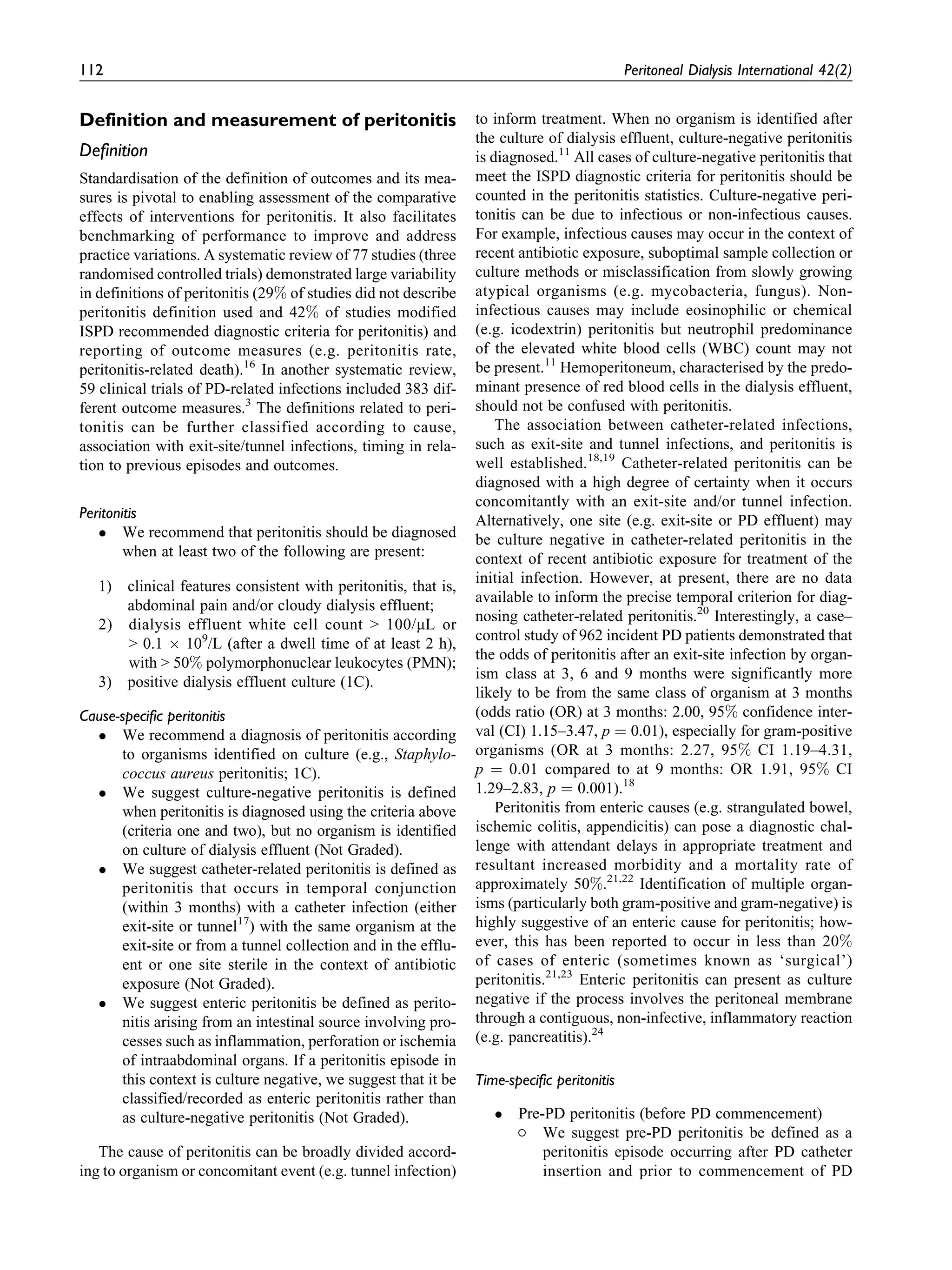 ISPD peritonitis guideline recommendations 2022 update on prevention ...