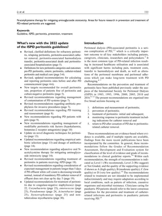 ISPD peritonitis guideline recommendations 2022 update on prevention ...