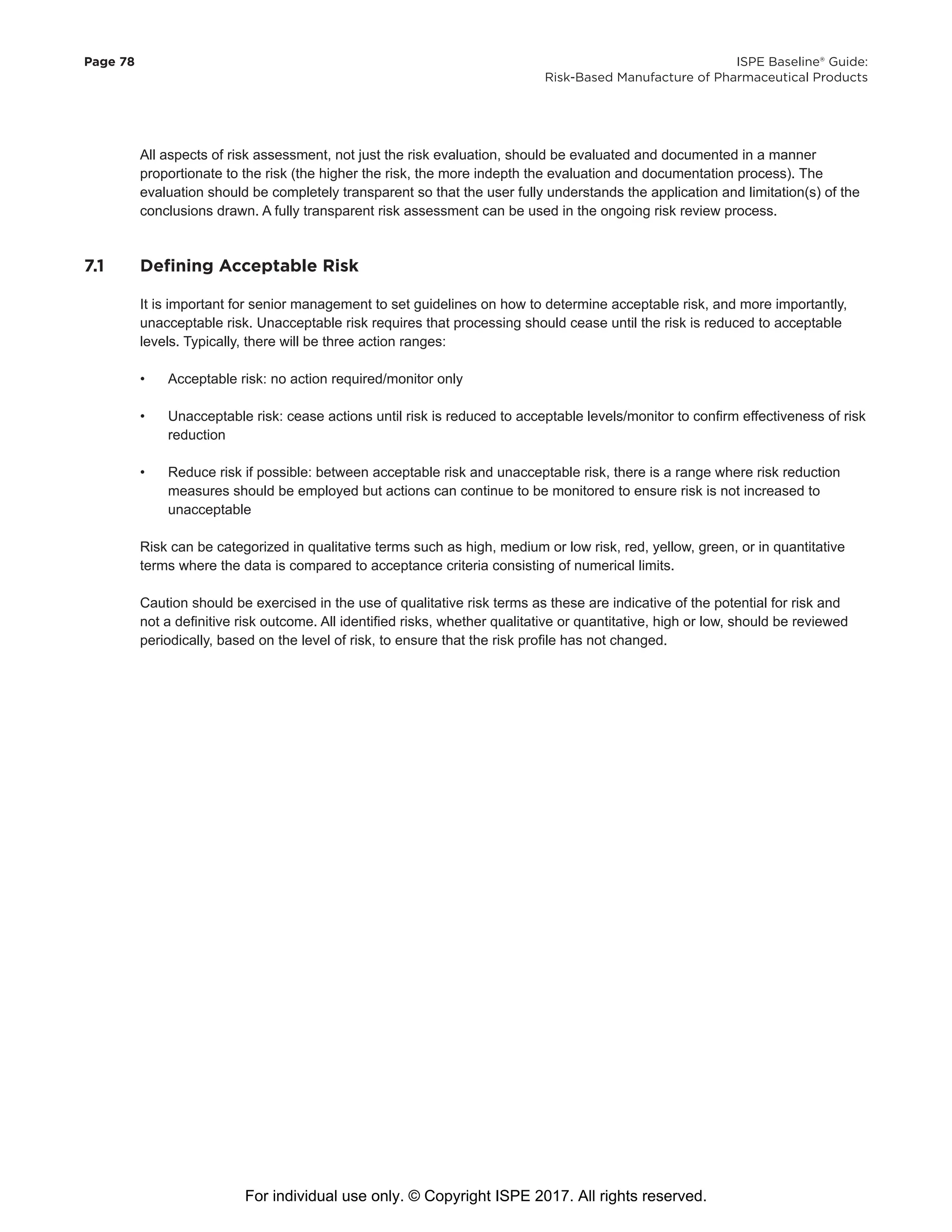 ISPE Baseline PEG Volumen 7 Risk-Based Manufacture Pharmaceutical ...