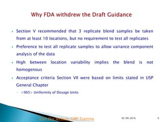 Blend and Content Uniformity : Industry Recommendations for Way Forward ...