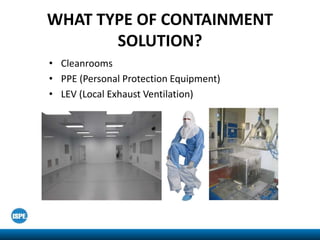 Considerations for reducing risk and increasing containment performance ...