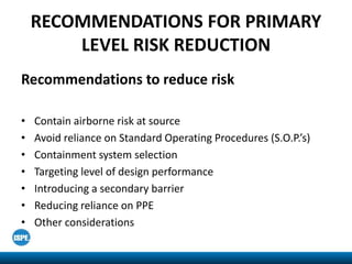 Considerations for reducing risk and increasing containment performance ...