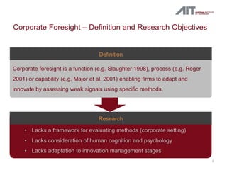 In a Nutshell - an Analysis of Specific Corporate Foresight Methods ...