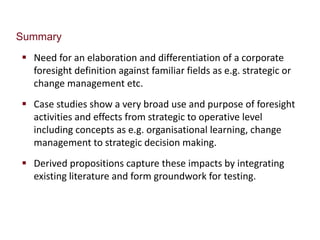 Making Use of Corporate Foresight | PPTX