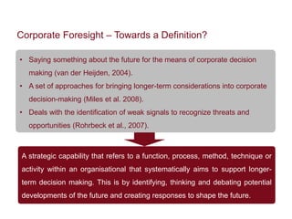 Making Use of Corporate Foresight | PPTX
