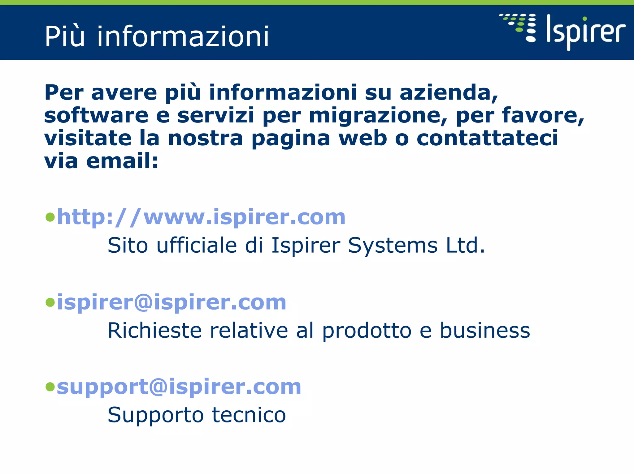 Presentazione dell'azienda Ispirer Systems | PPT