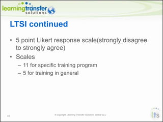 Learning Transfer System Inventory research | PPTX | Education industry ...