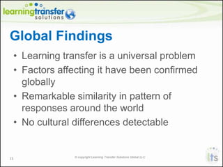 Learning Transfer System Inventory research | PPTX | Education industry | Industries