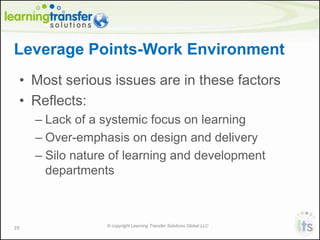 Learning Transfer System Inventory research | PPTX | Education industry | Industries
