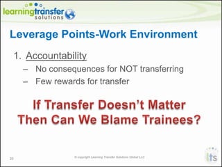 Learning Transfer System Inventory research | PPTX | Education industry | Industries