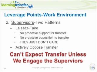 Learning Transfer System Inventory research | PPTX | Education industry | Industries