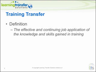 Learning Transfer System Inventory research | PPTX | Education industry ...