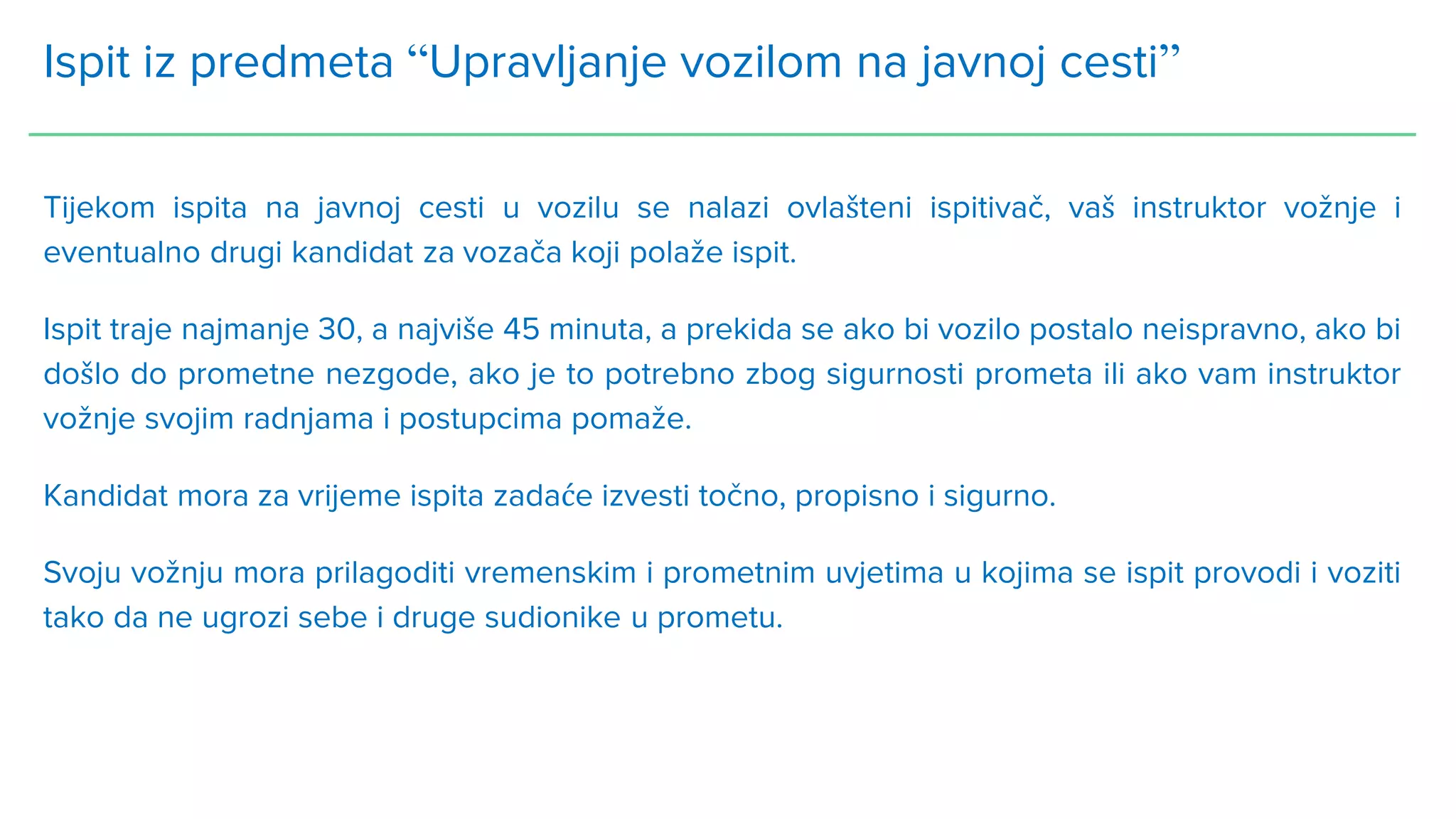 Ispiti u autoškoli - Upravljanje vozilom na javnoj cesti | PPTX