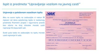Ispiti u autoškoli - Upravljanje vozilom na javnoj cesti | PPT