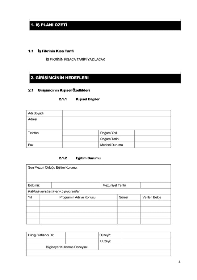 Is plani dosyasi | DOC