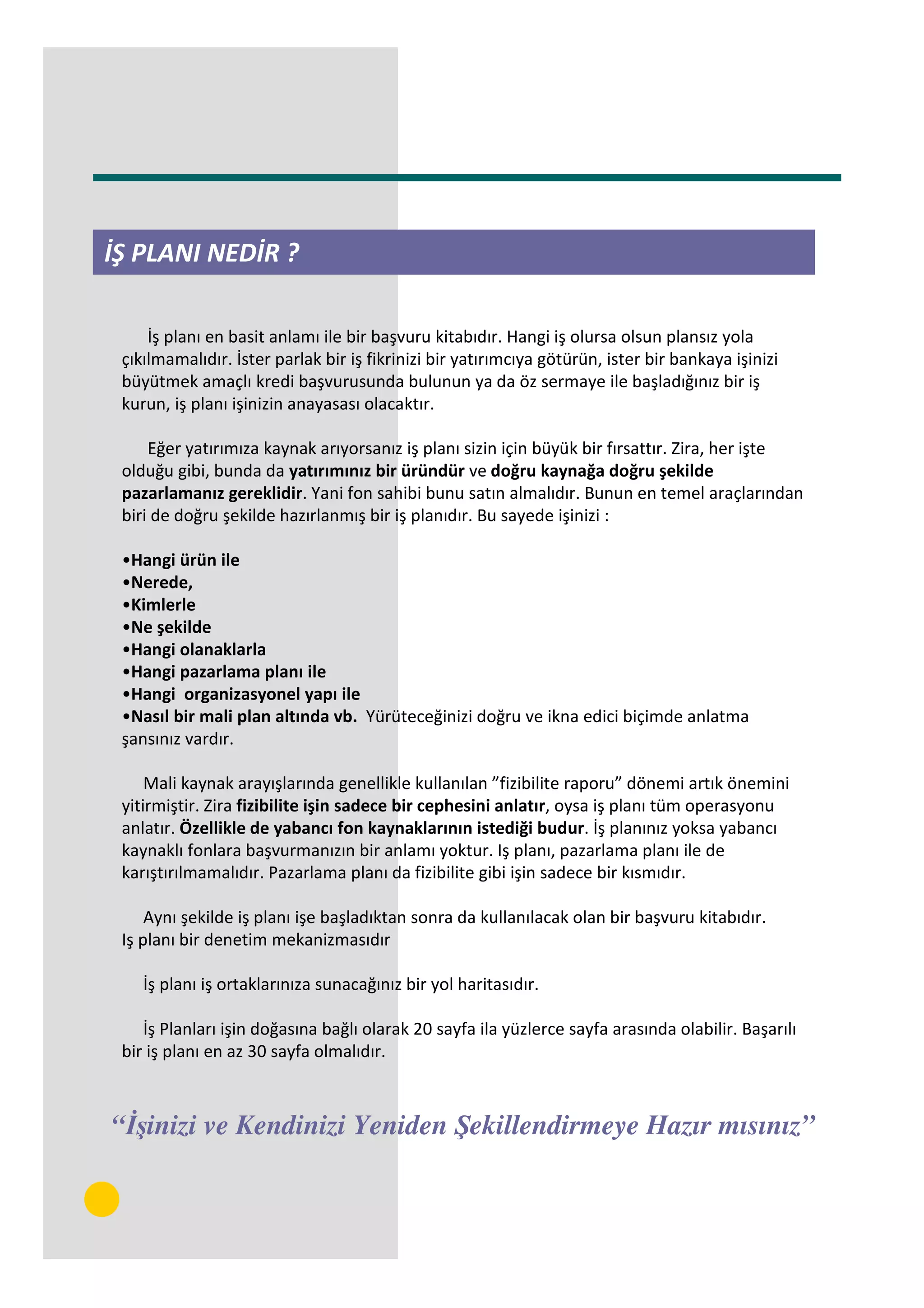 Is plani nedir | PDF