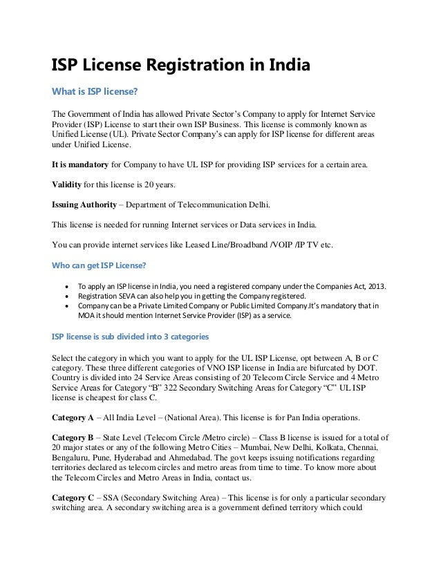 ISP License Registration in India | PDF | Internet | Computing