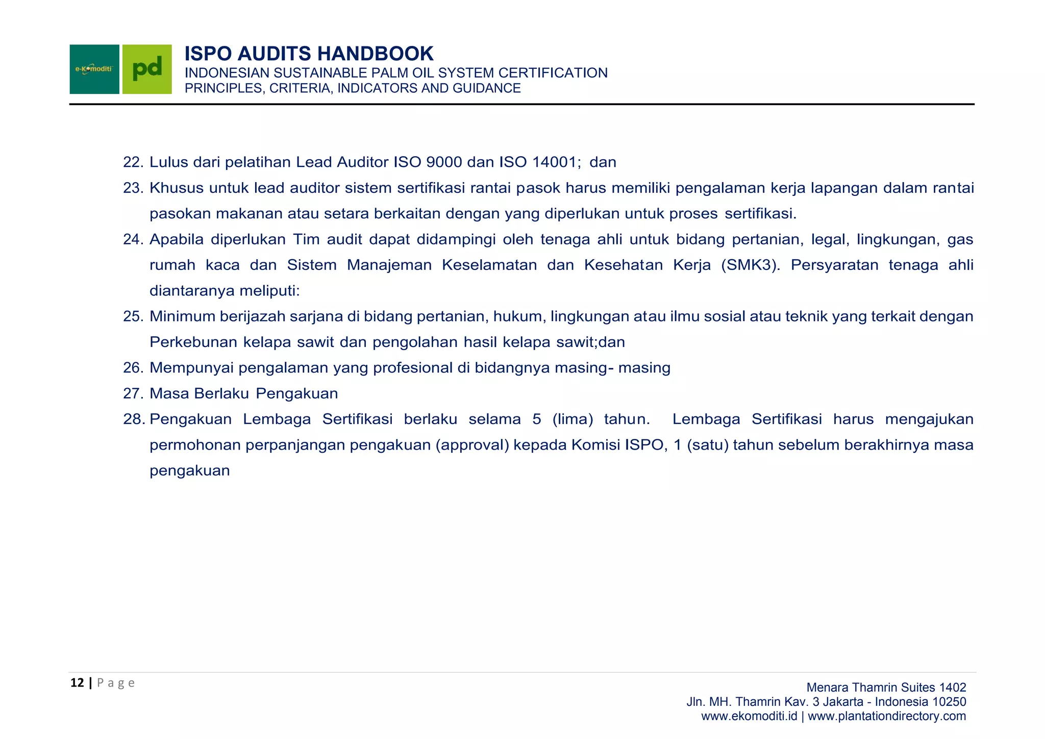 ISPO Audit Handbook | PDF