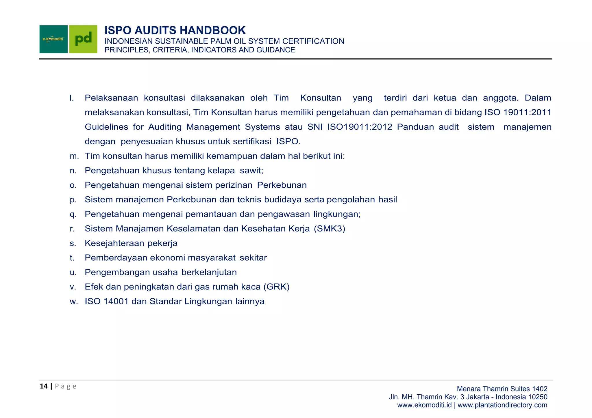 ISPO Audit Handbook | PDF