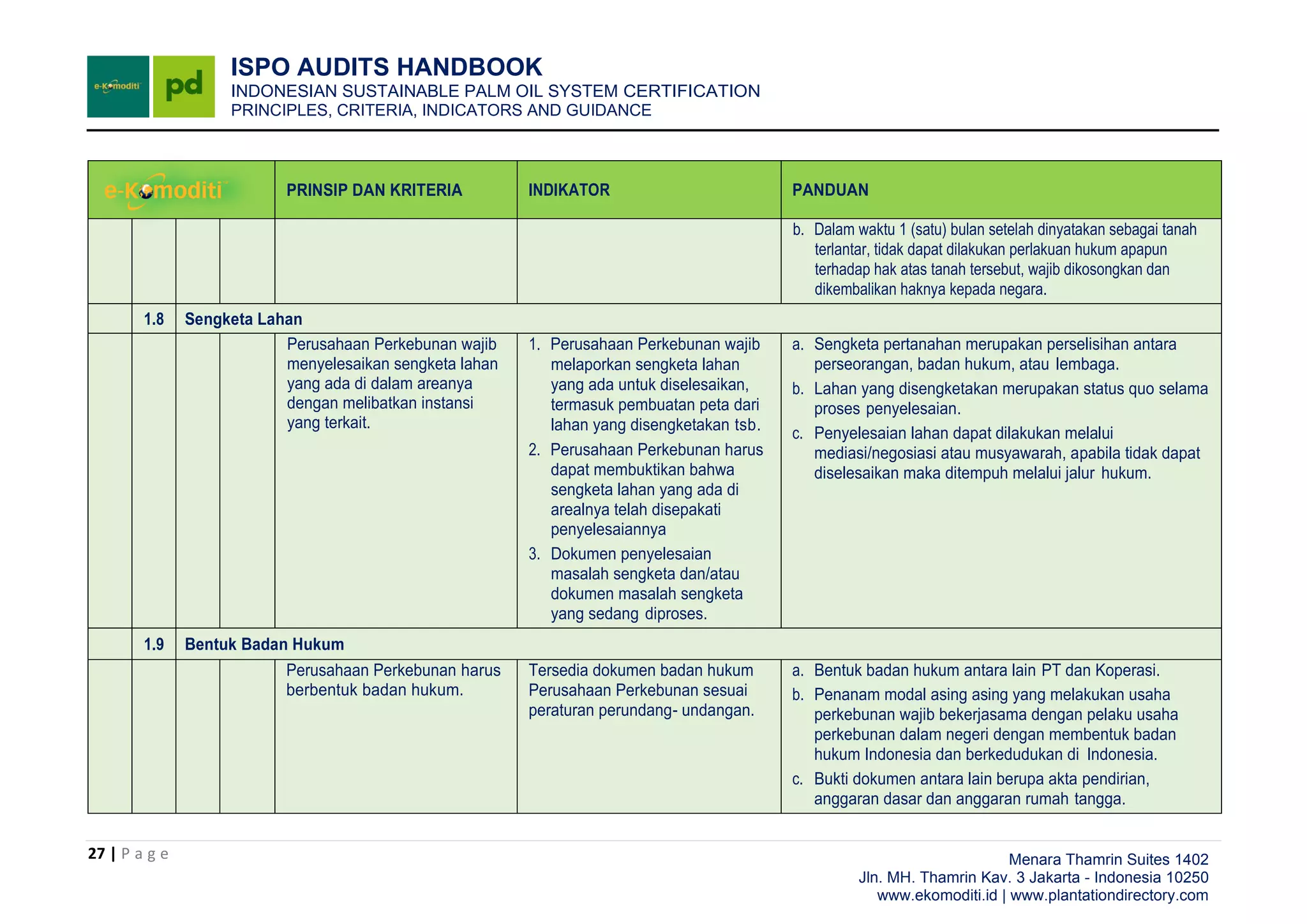 ISPO Audit Handbook | PDF