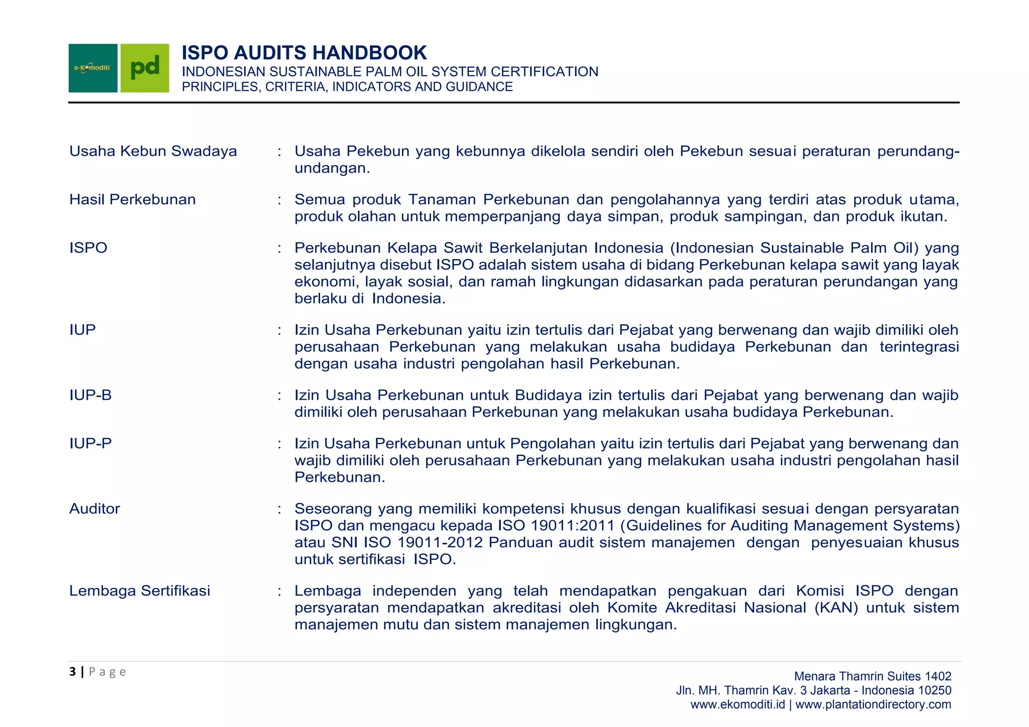 ISPO Audit Handbook | PDF