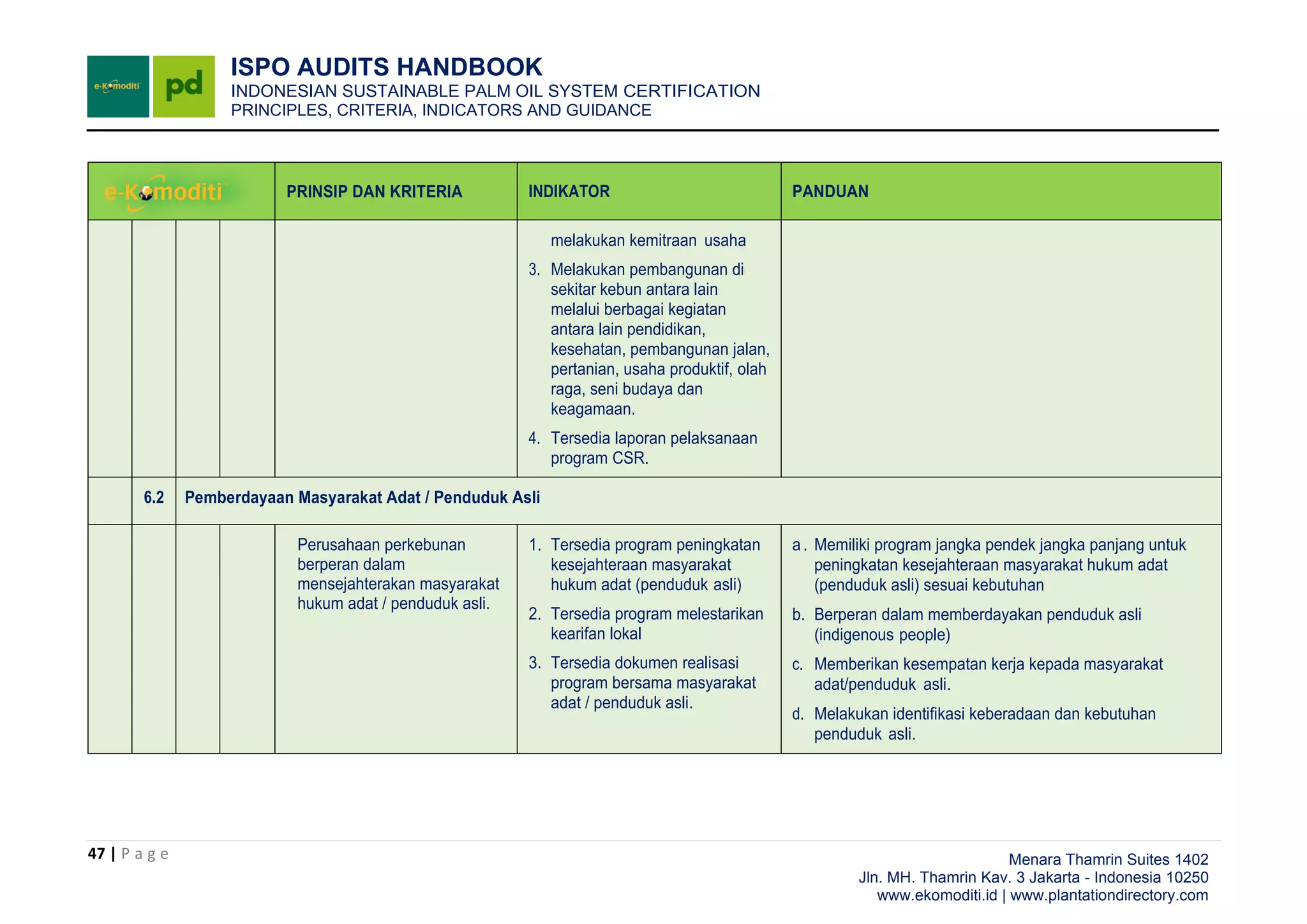 ISPO Audit Handbook | PDF