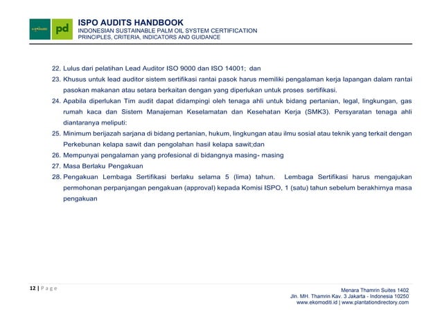 ISPO Audit Handbook | PDF