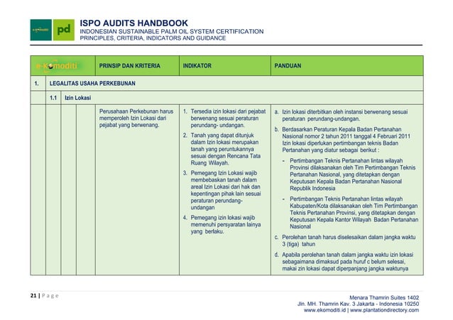 ISPO Audit Handbook | PDF