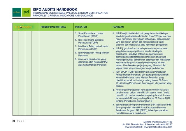 ISPO Audit Handbook | PDF