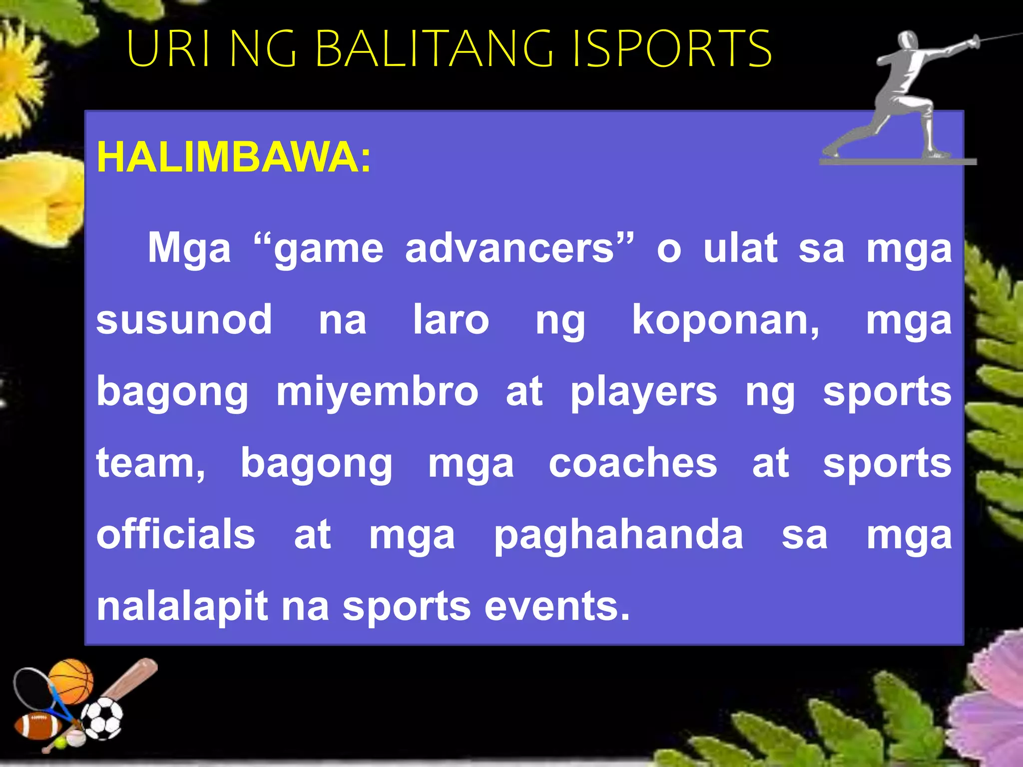 How to Write Sports o Balita | PPTX