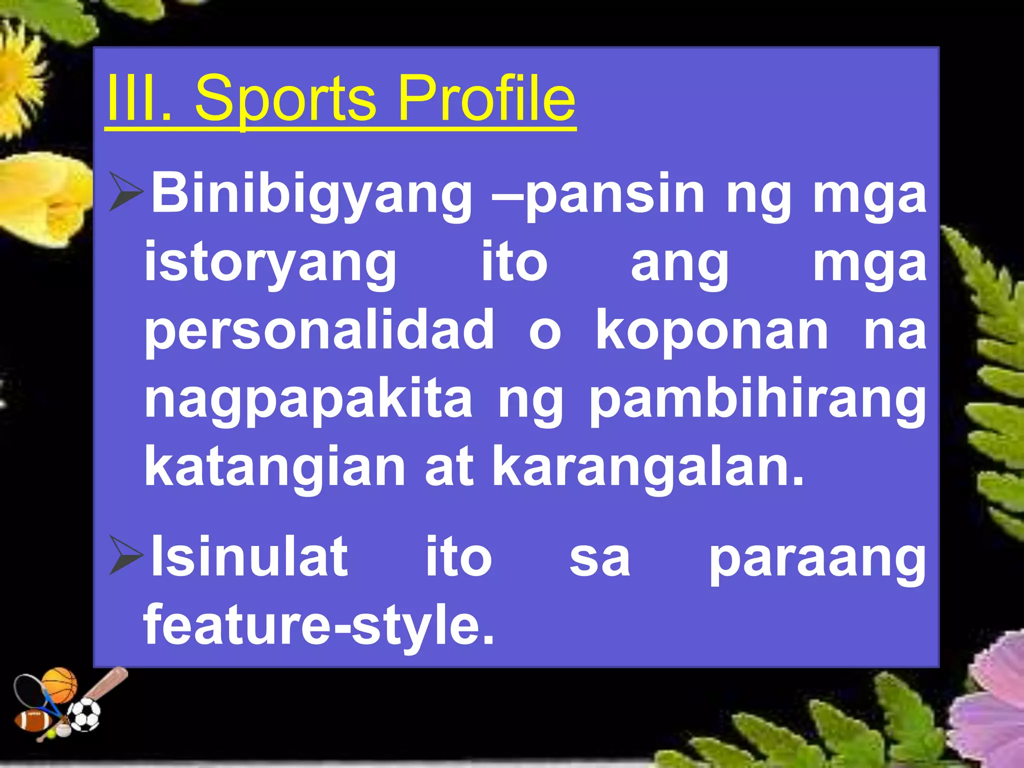How to Write Sports o Balita | PPTX