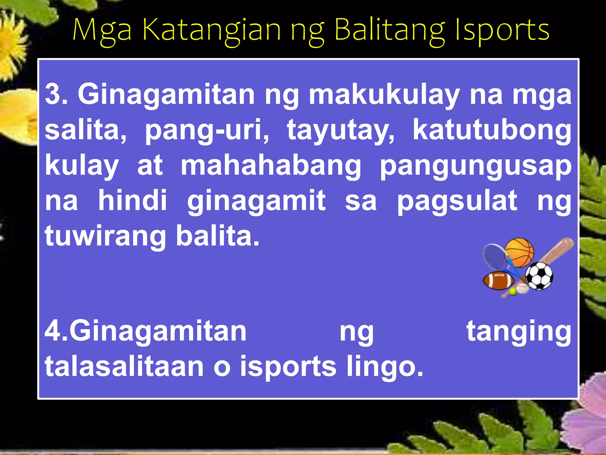 How to Write Sports o Balita | PPTX