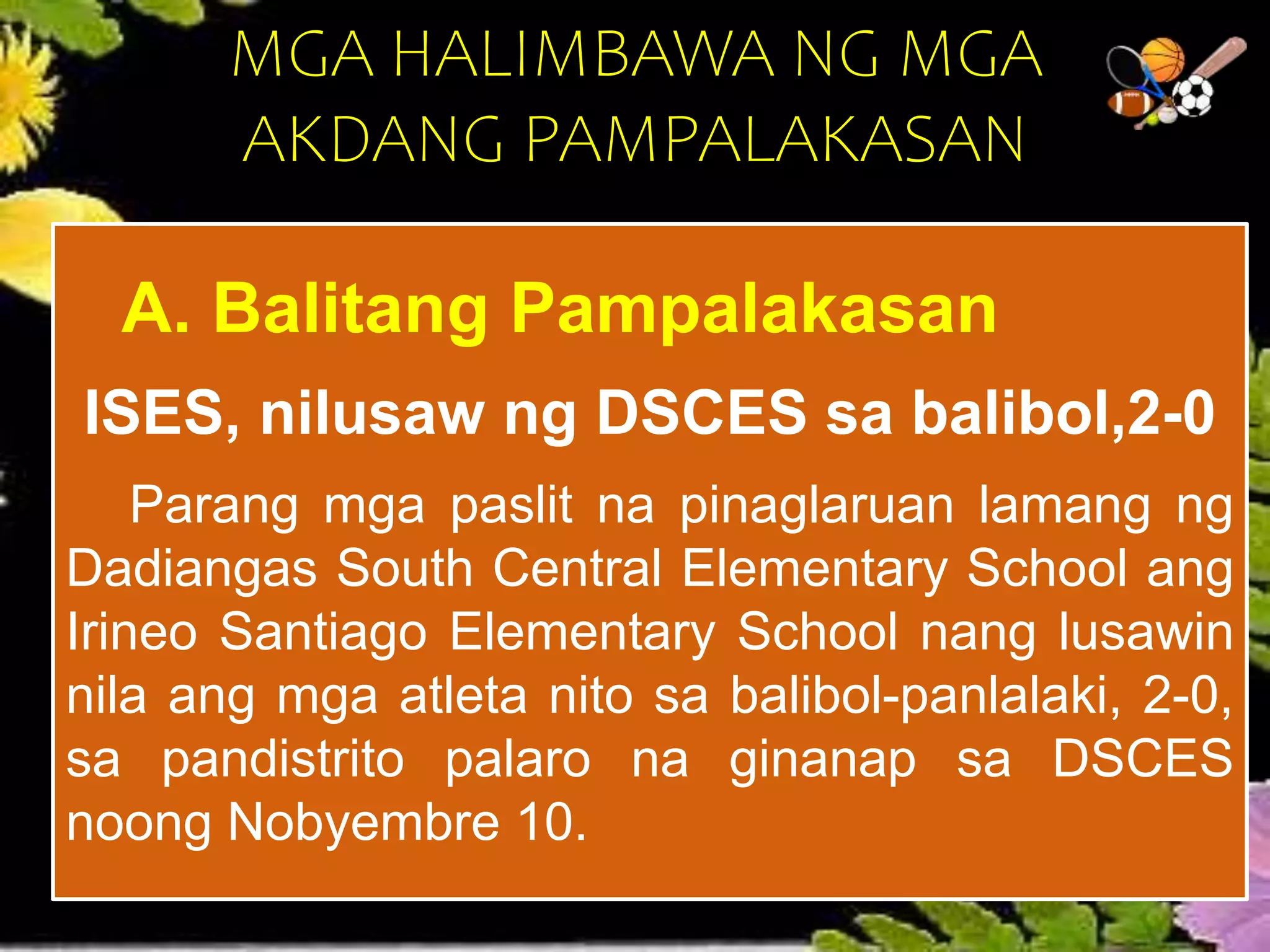 How to Write Sports o Balita | PPTX