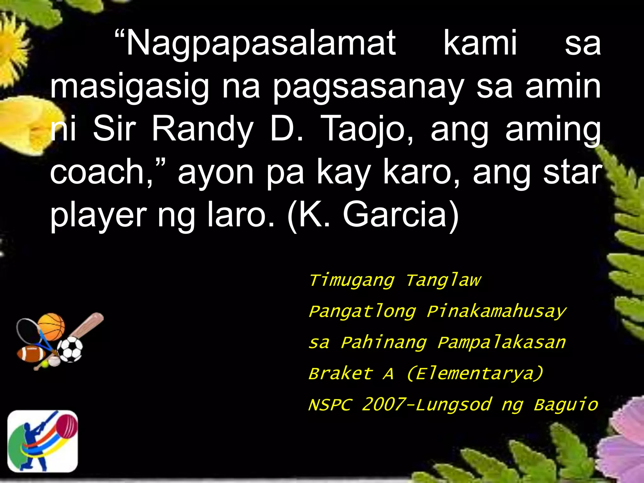 How to Write Sports o Balita | PPTX