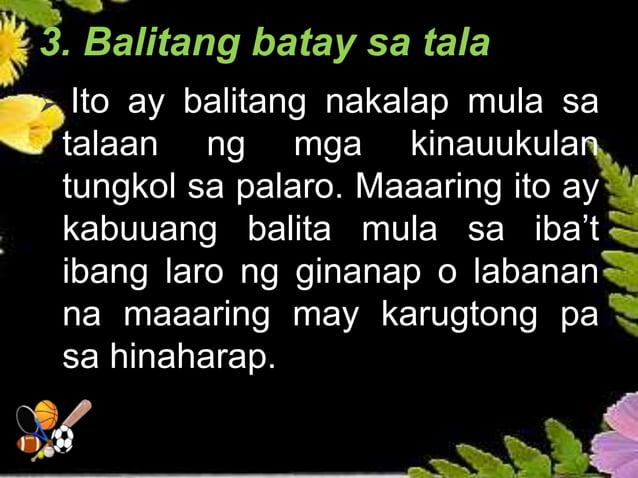 How to Write Sports o Balita | PPTX