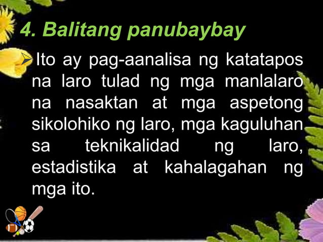 How to Write Sports o Balita | PPTX