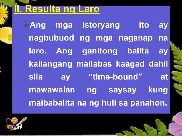 How to Write Sports o Balita | PPTX