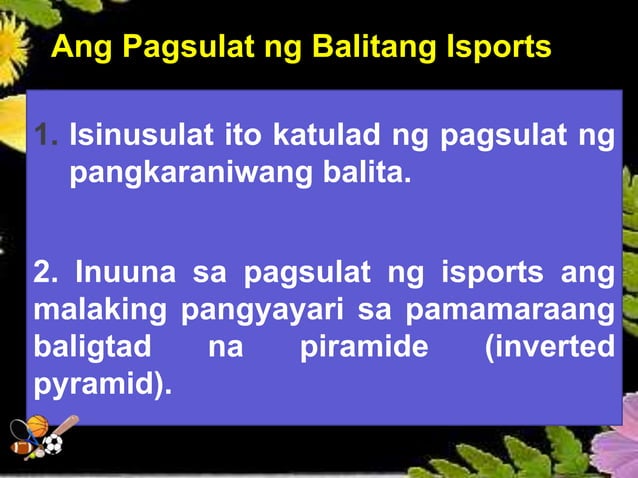 How to Write Sports o Balita | PPTX