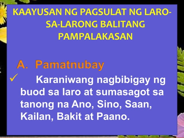 How to Write Sports o Balita | PPTX