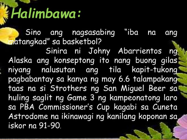 How to Write Sports o Balita | PPTX