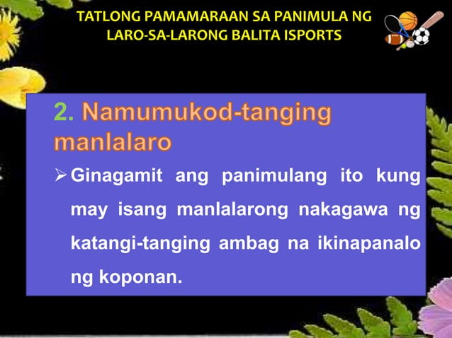 How to Write Sports o Balita | PPTX