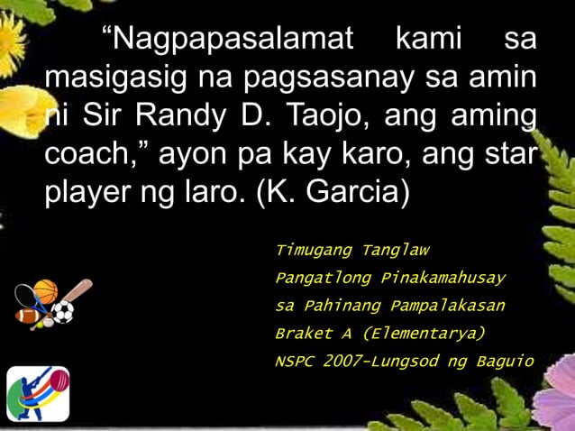 How to Write Sports o Balita | PPTX