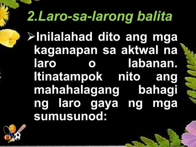 How to Write Sports o Balita | PPTX