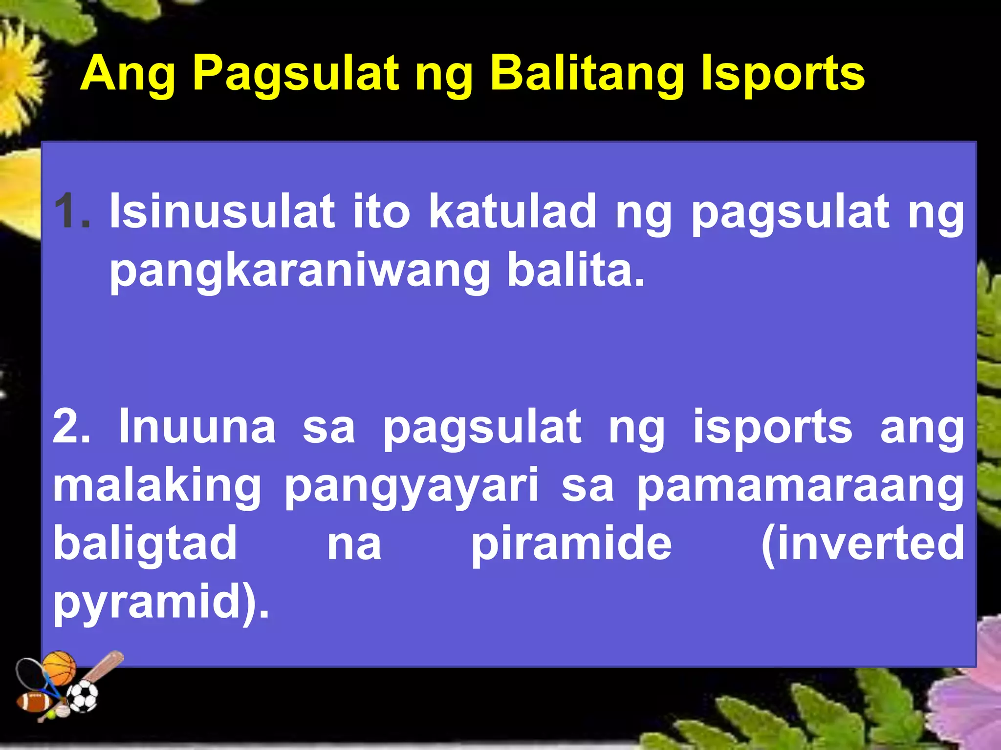 Isports Balita ppt | PPTX